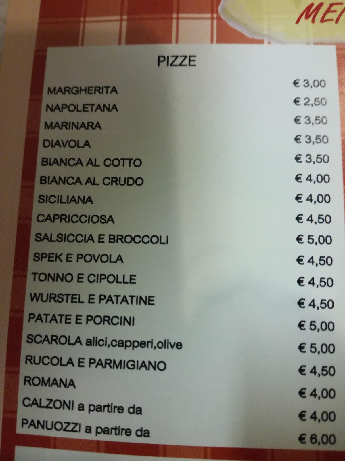 Menu da Pizzeria "Il Portico", Campigliano