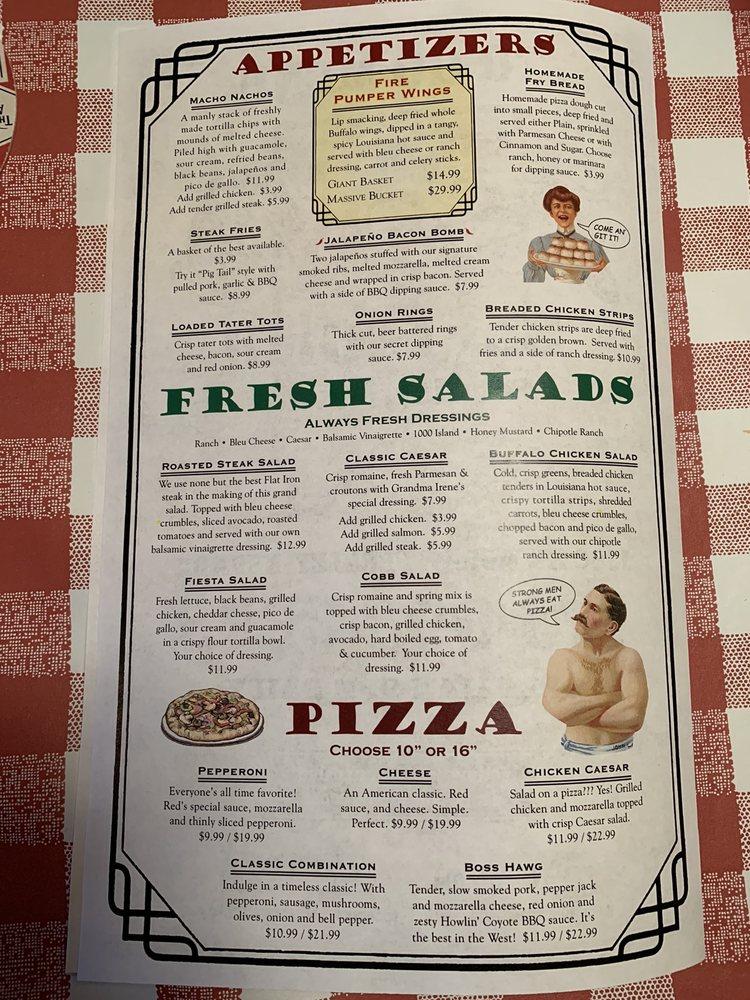 Menu at Red's Bar & Grill, Fernley, Hwy 95a N