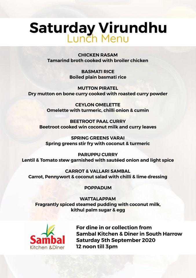 Menu at Sambal Kitchen & Diner restaurant, London