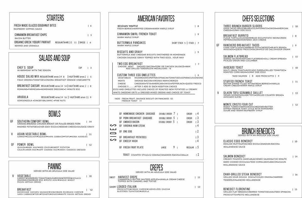 Menu at The Summit Restaurant & Cocktails, Mount Pleasant, Washington Ave