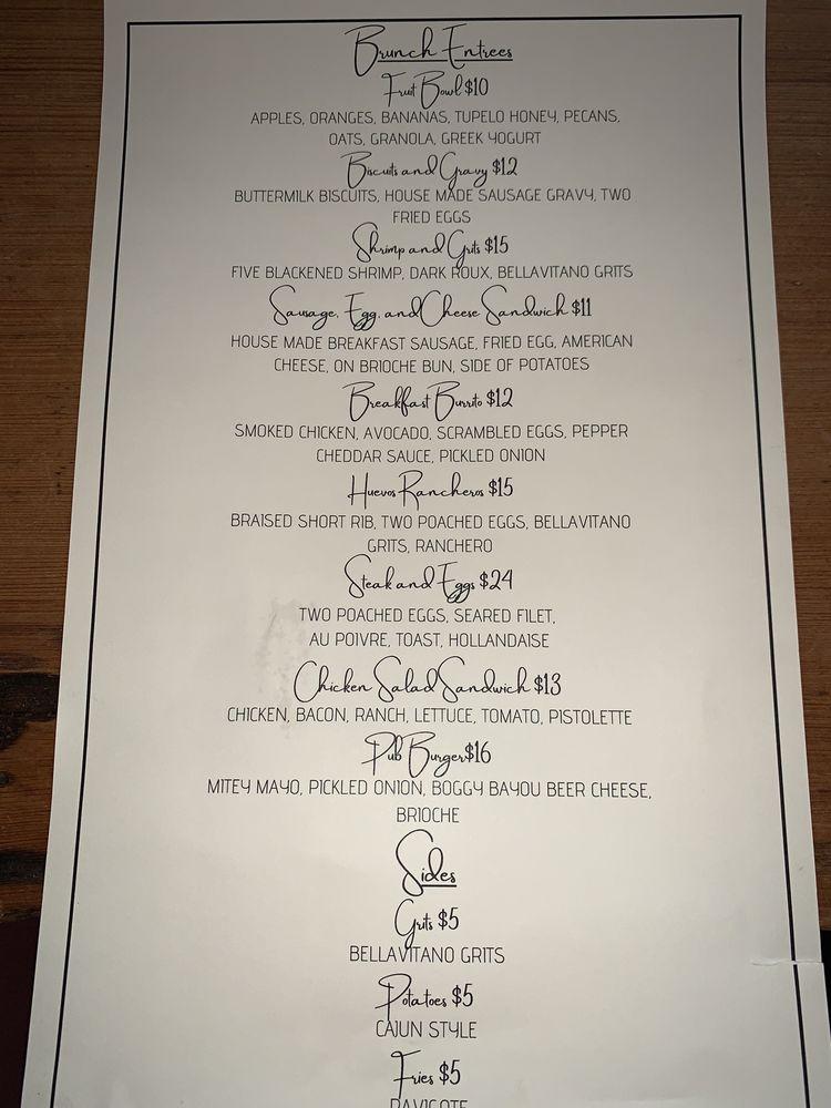 Menu at Bitterroot pub & bar, Destin