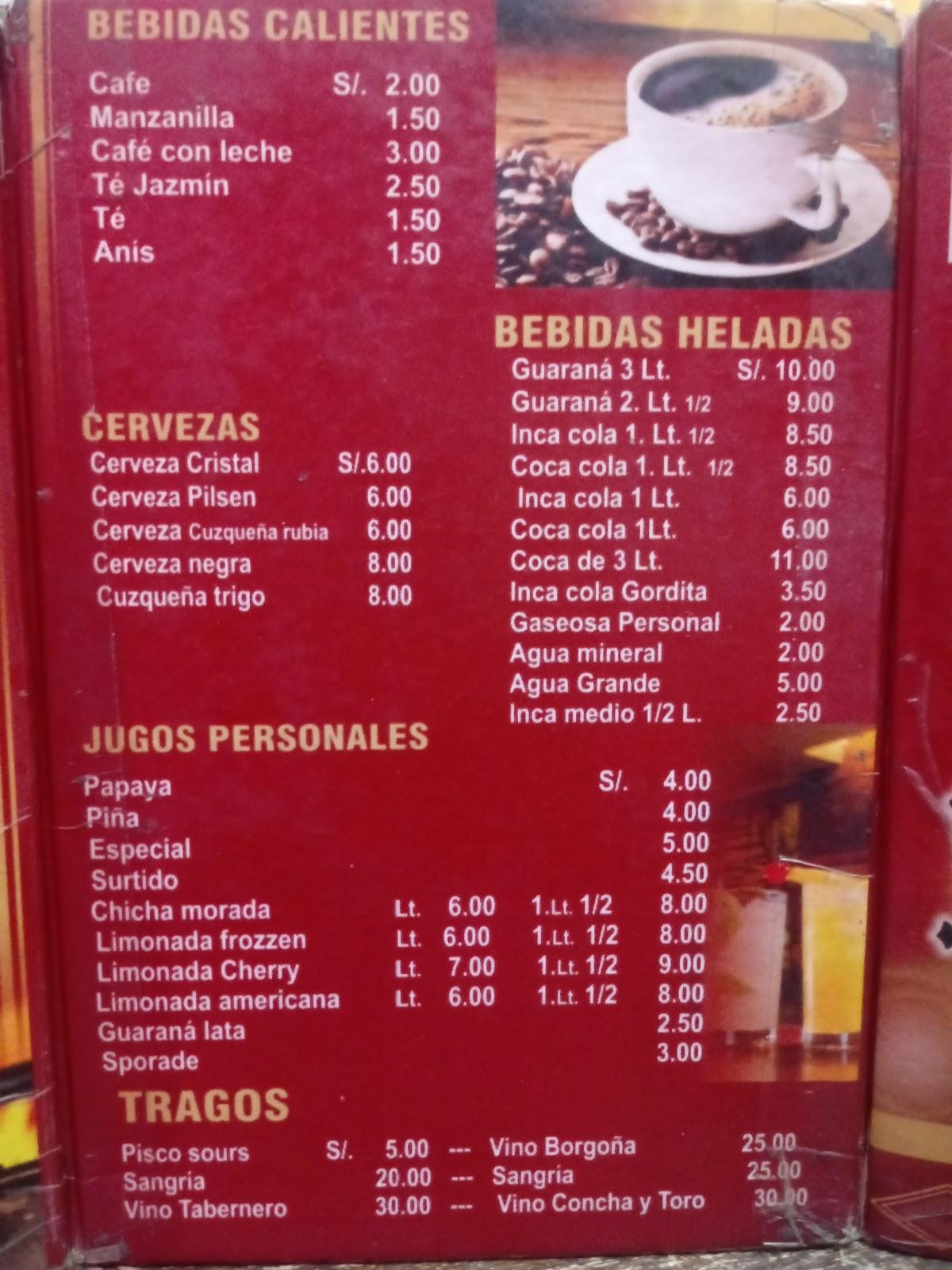 Menu at Restaurante Pollos a la Brasa LA ESPADA, Piura
