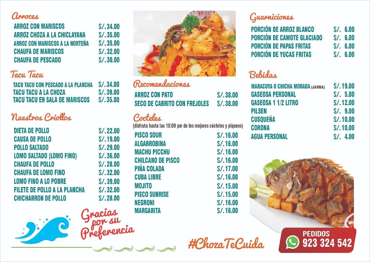 Menu at CHOZA NAUTICA SAN BORJA restaurant, San Borja