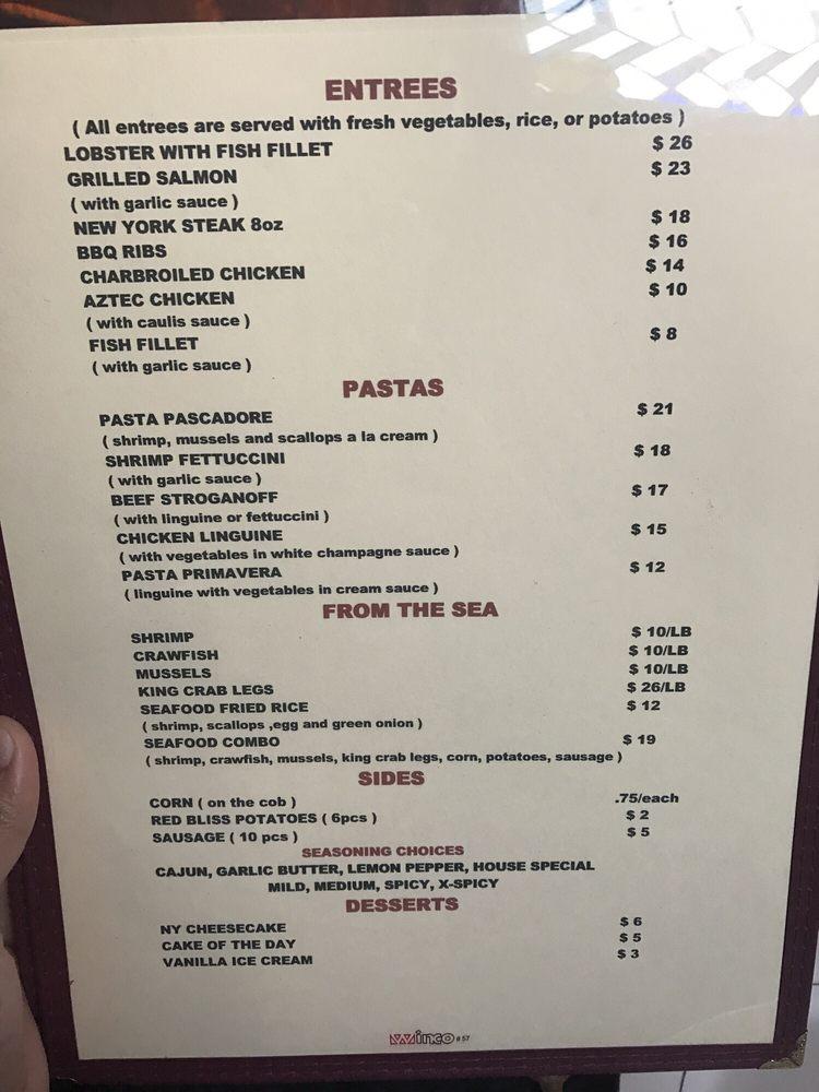 Menu at Mayan Bar Grill, Monrovia