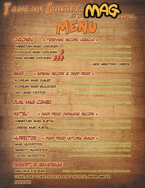 Menu at MiAmiGoz restaurant, Miami Lakes