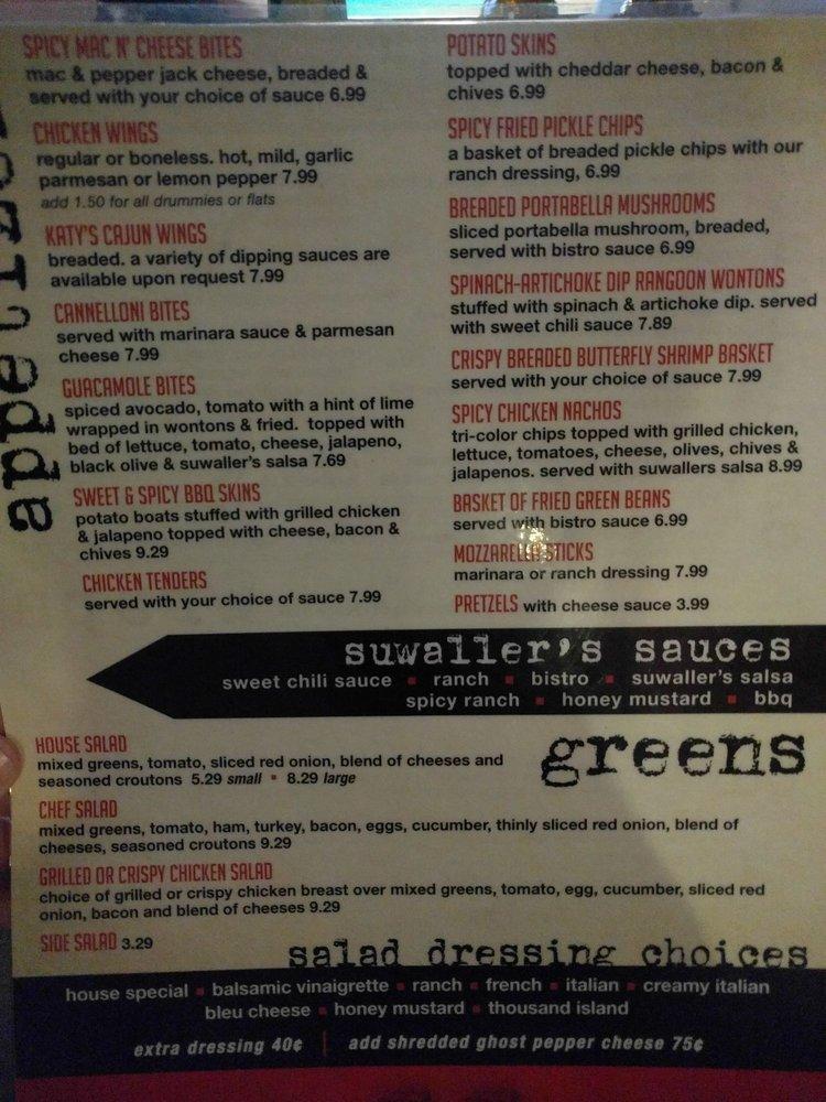 Menu at Suwallers Bar & Grill, St. Louis