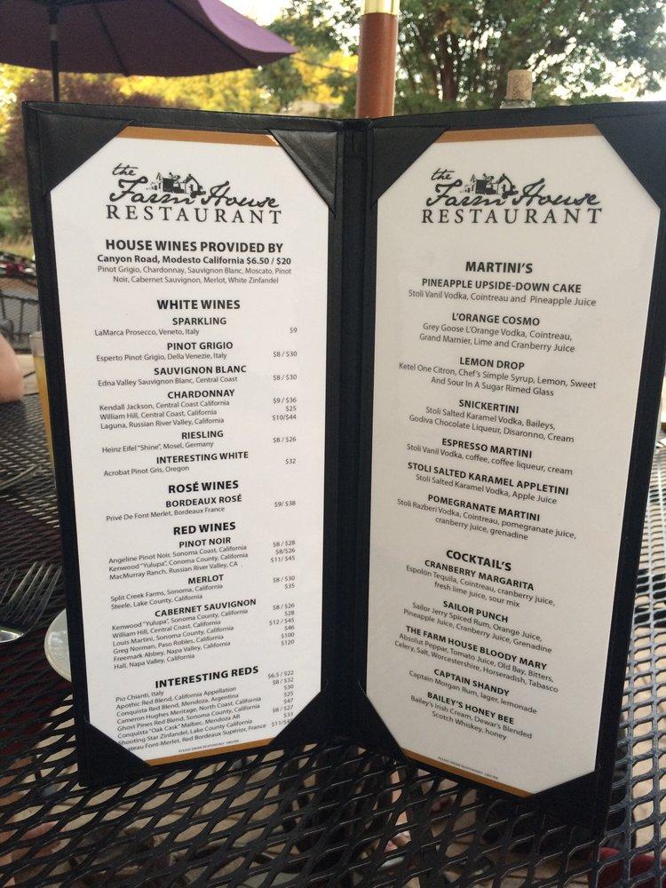 Carta de The Farm House Restaurant, Skippack