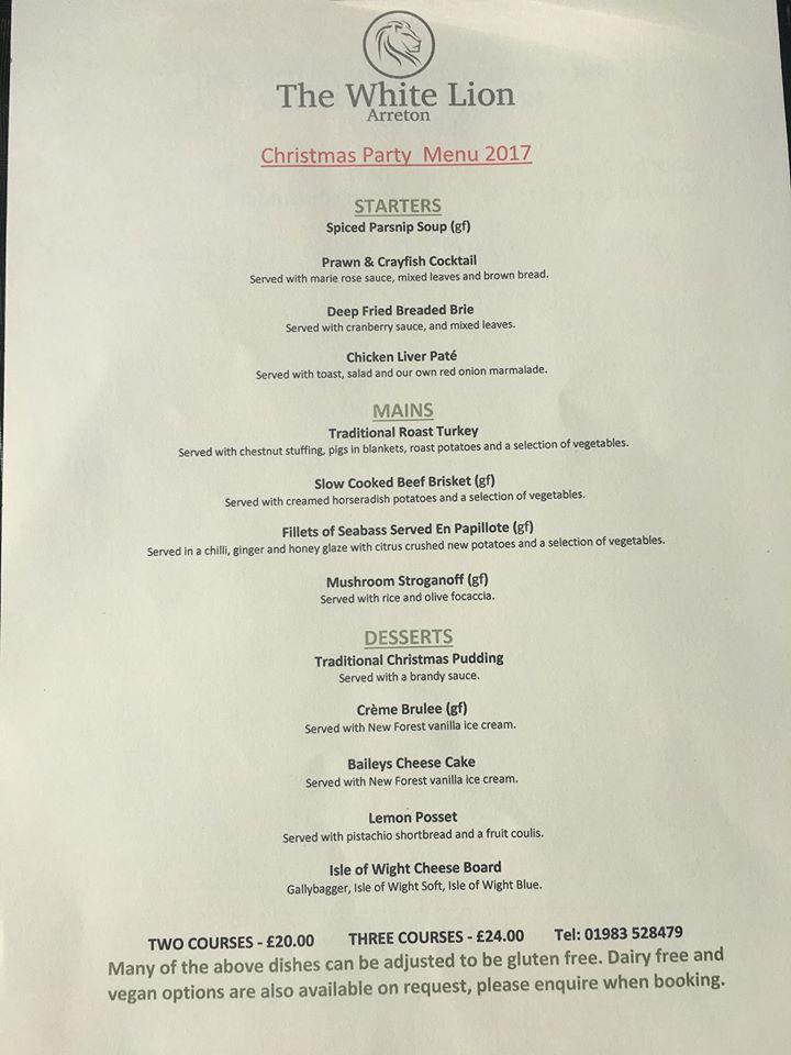 Menu at The White Lion pub & bar, Newport