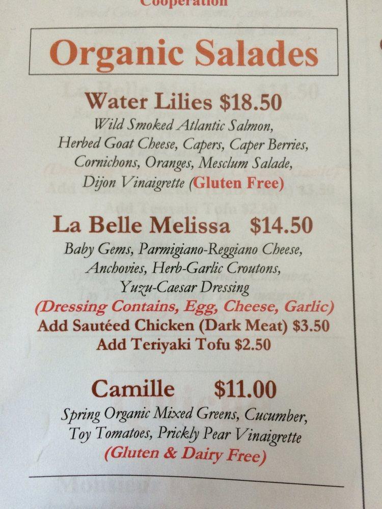 Menu at Legion of Honor Café cafe, San Francisco