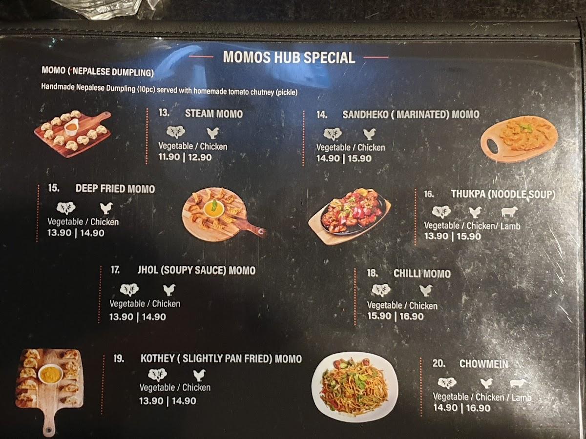Carta del restaurante The Momos Hub, Sydney