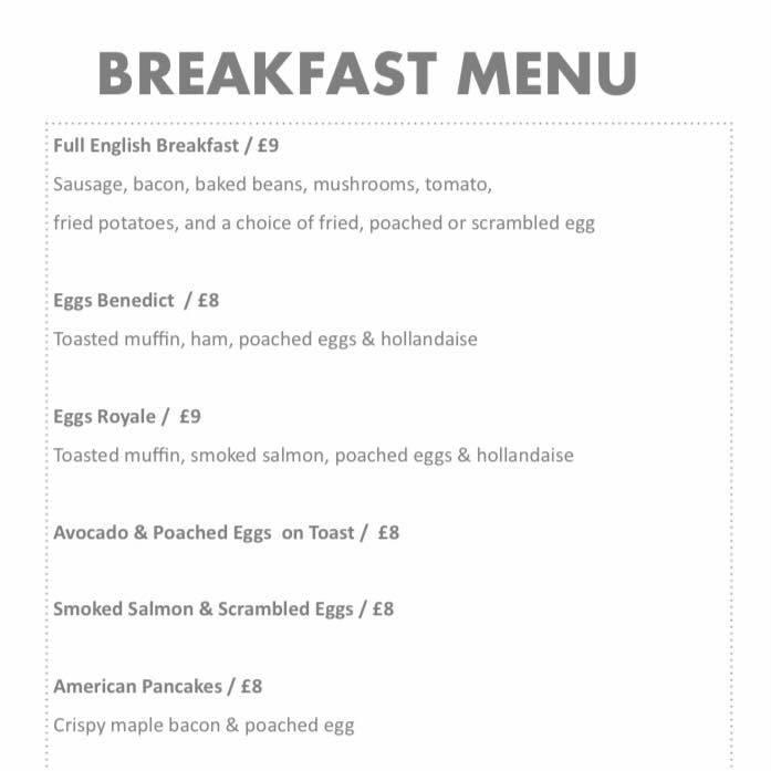 Menu at The Old Ship Hotel restaurant, Padstow