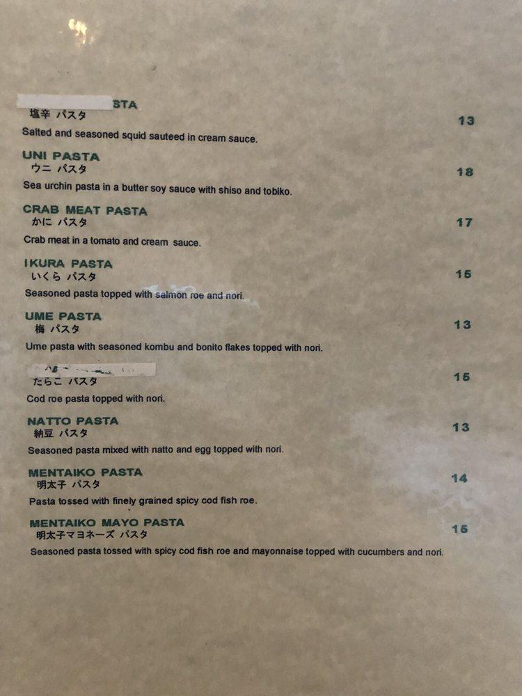 Menu at Chez Kenzo Bar And Grill, Honolulu