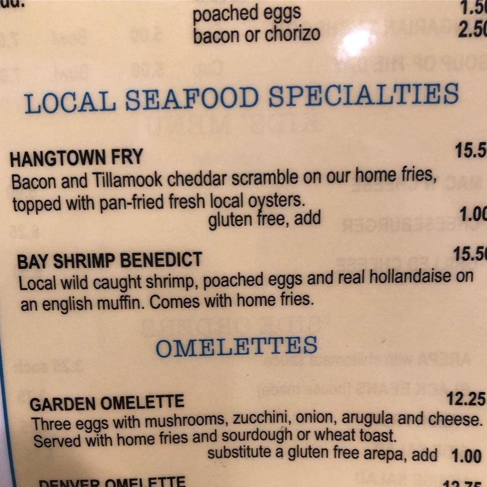 Menu at Osprey Café cafe, Seaside
