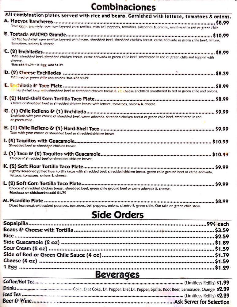 Menu at Papa Nacho's Mexican Food restaurant, Albuquerque, Louisiana ...