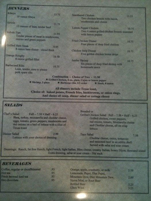 Menu at Patrick's Restaurant, Adel