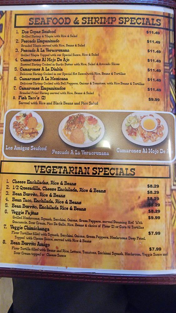 Menu at Dos Copas Mexican Grill restaurant, Madisonville