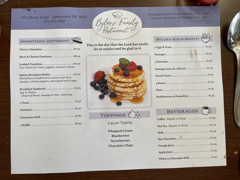 Menu at Dutch Oven Family Restaurant, Jamestown