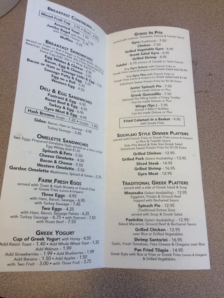 Menu at Opa Breakfast & Sandwich Shop restaurant, New City