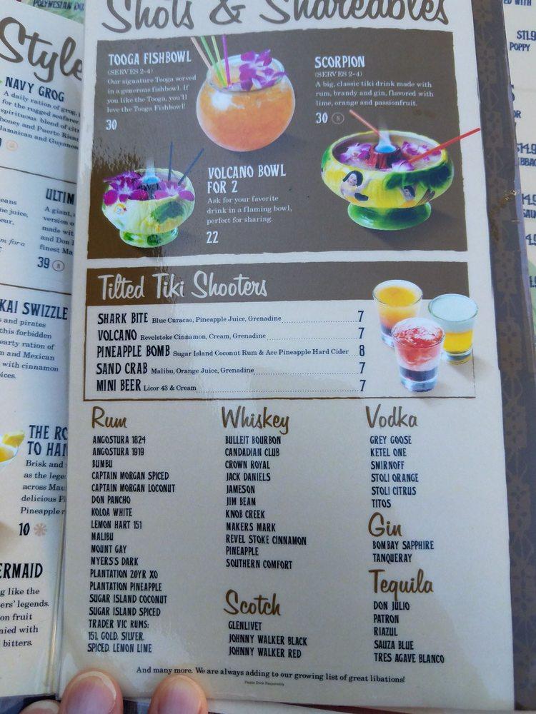 Menu at The Tilted Tiki Tropical Bar & Restaurant, Stillwater