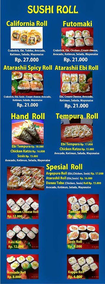 Menu at Atarashii Bento restaurant, Jember, Jl. Danau Toba No.9