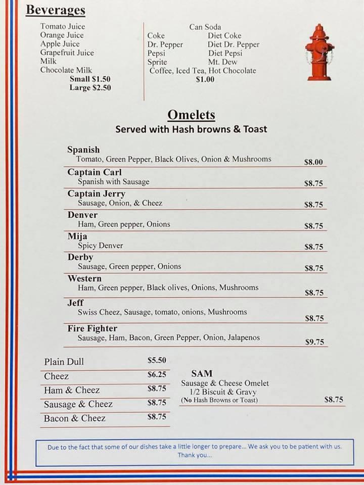 Menu at Little Firehouse Cafe, Derby