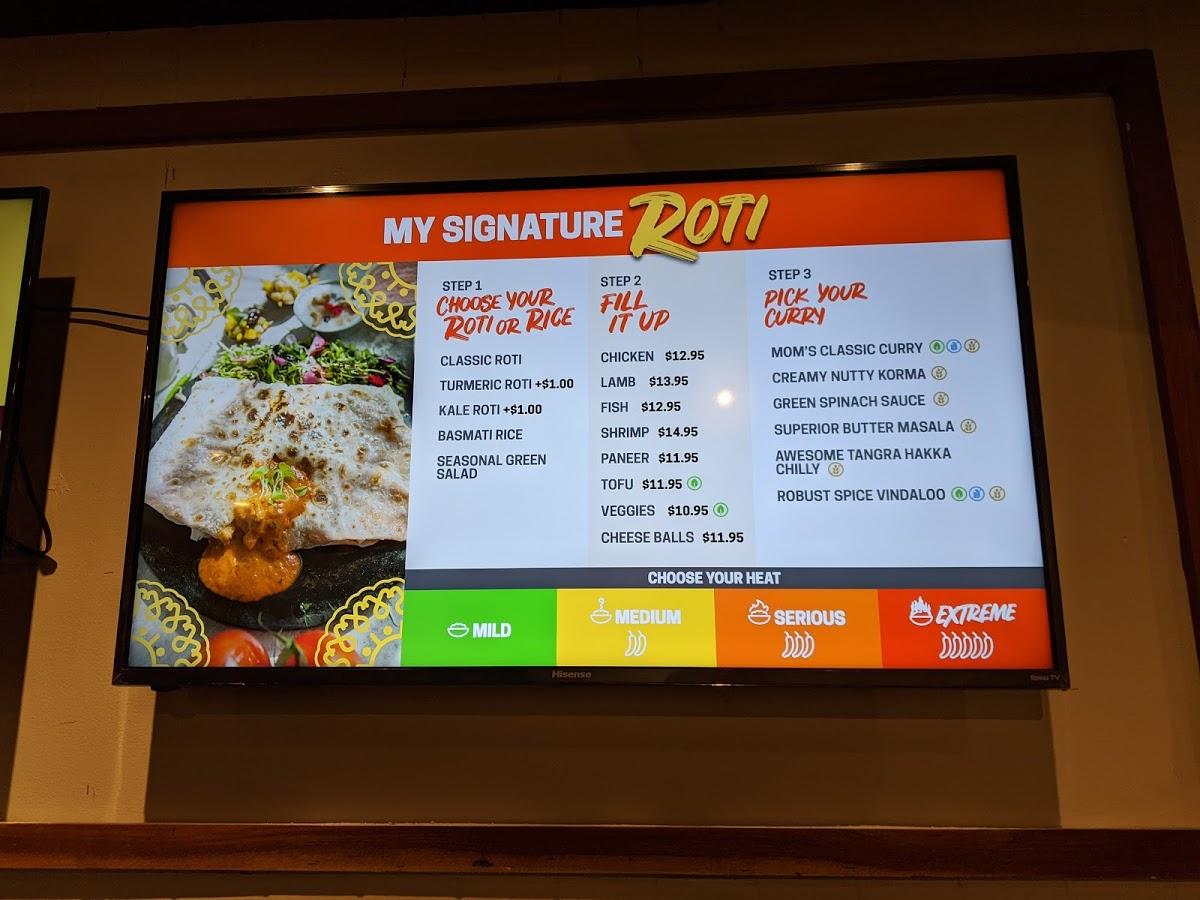 Menu at My Dosa Place/My Roti Place restaurant, Toronto, 383 Jane St