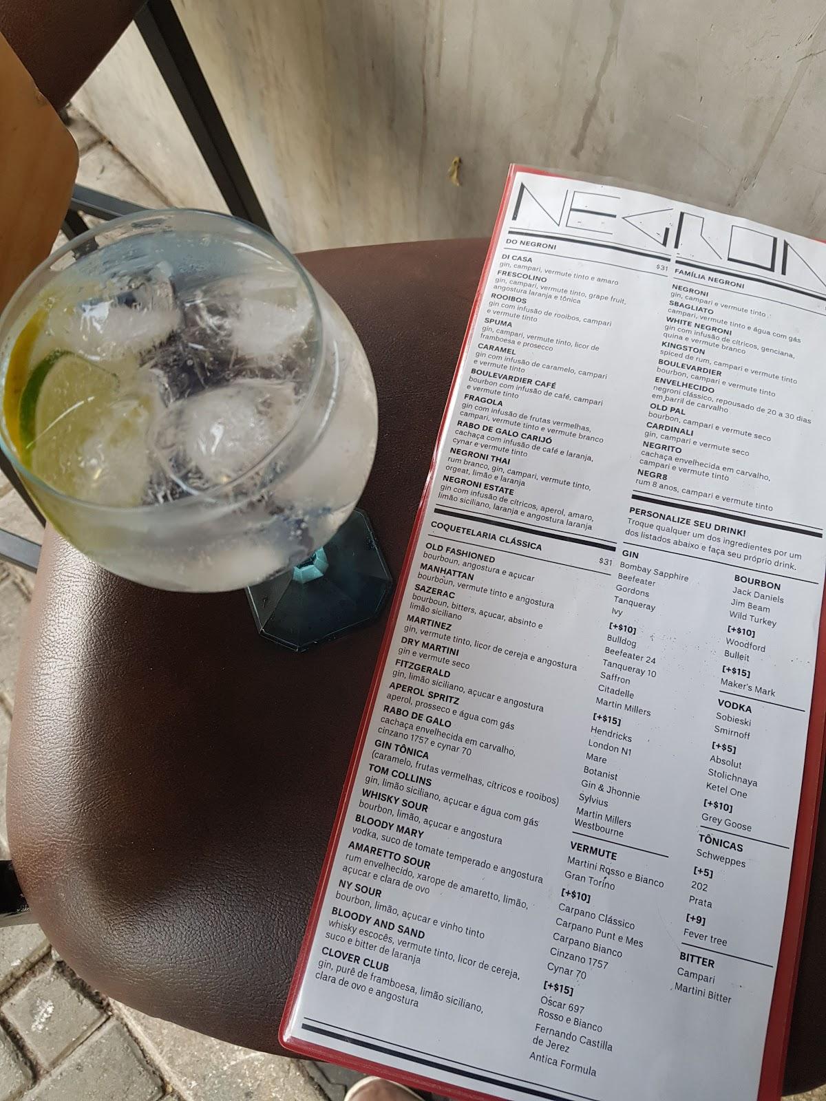 Menu em Negroni pub & Bar, São Paulo