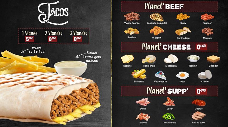 Menu at Planet’s Burger Bagnolet officiel restaurant, Bagnolet