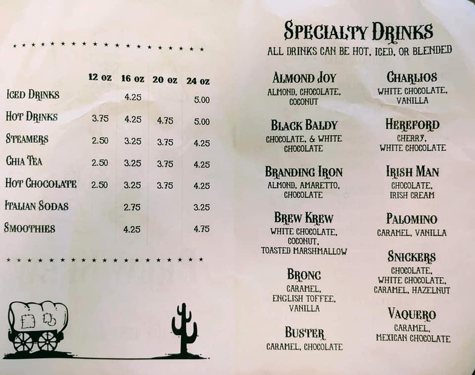 Menu at Stampede Burger restaurant, Gooding, 701 Main St