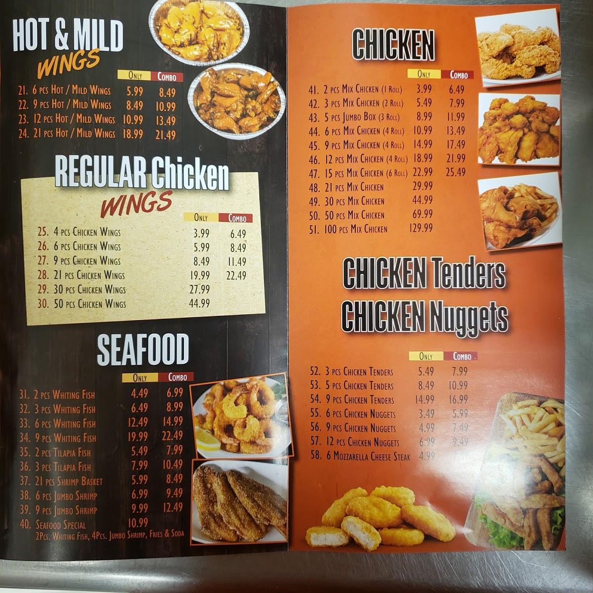 Menu at Texas Fried Chicken and pizza halal fast food, Washington Township