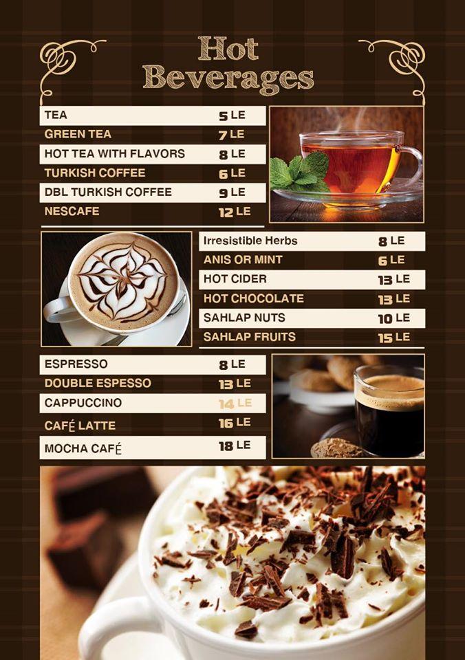 Menu at VIVA CAFE, Cairo, Cairo - Sweis Rd