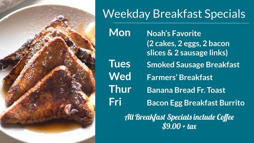 Menu at Windmill Cafe, Savage