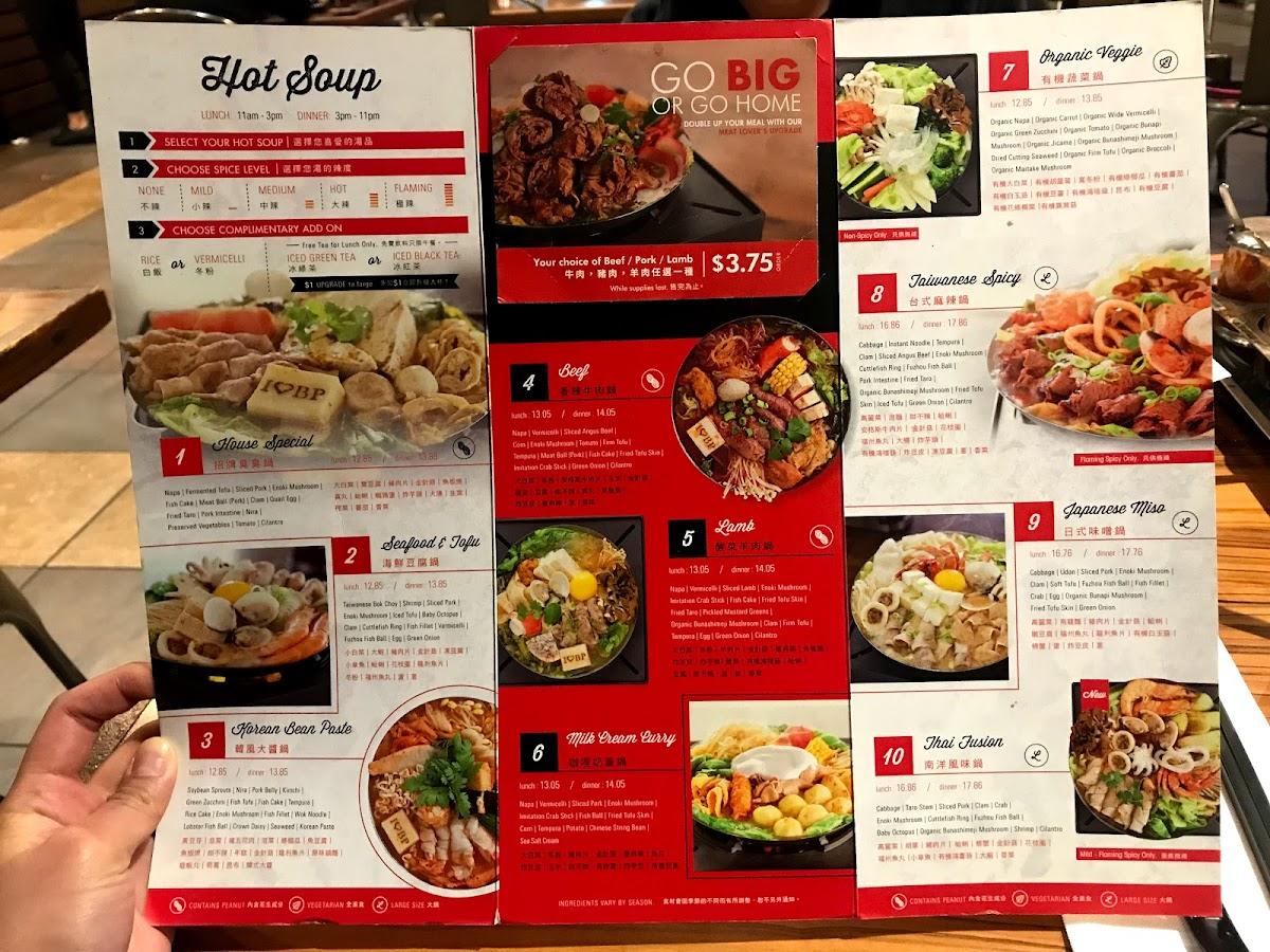Menu at Boiling Point restaurant, San Gabriel
