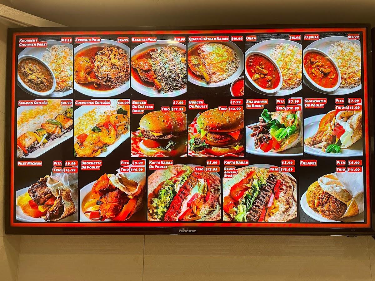 Menu au Château Kabab (Downtown) restaurant, Montreal, Guy St
