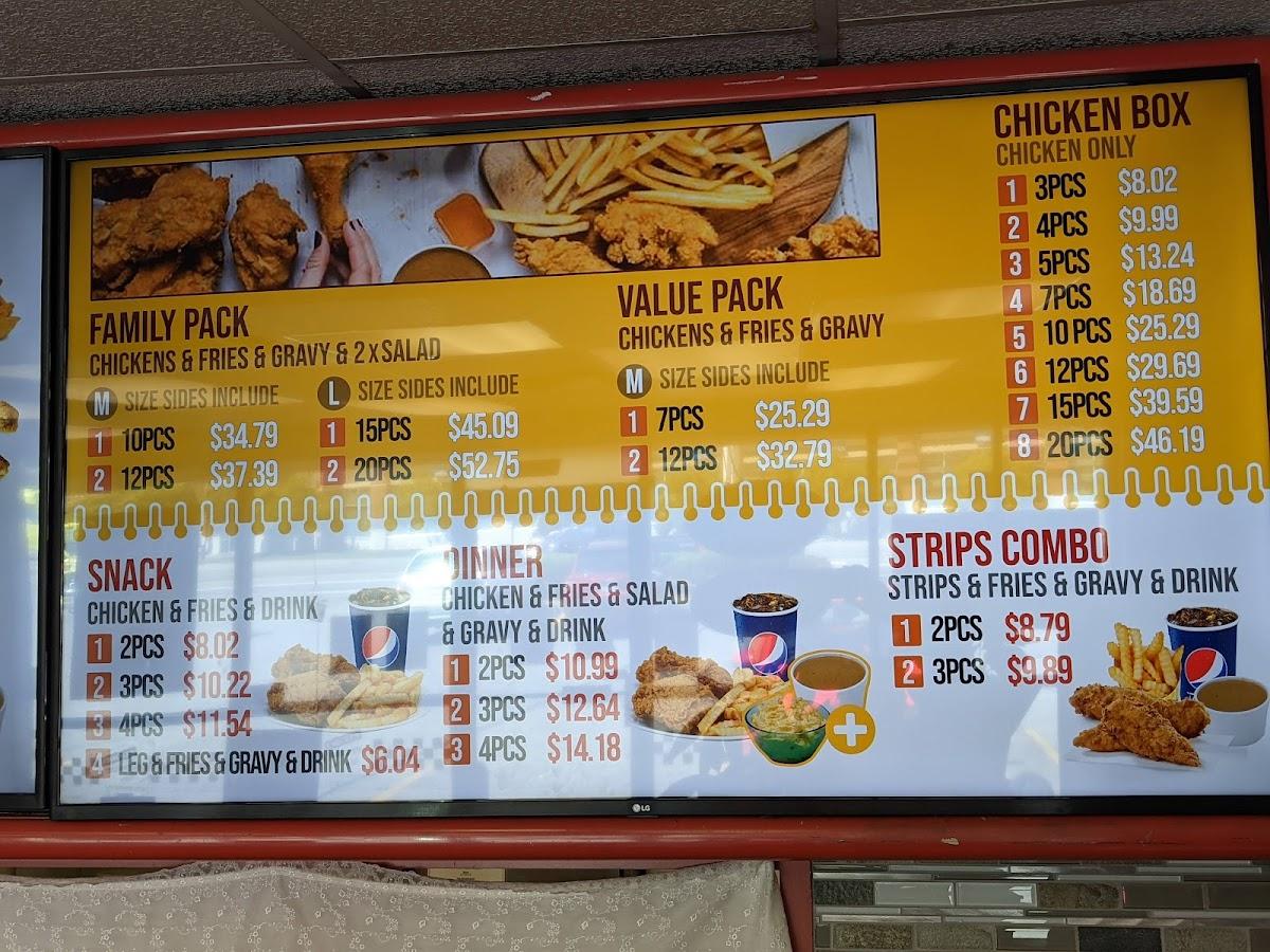Menu at Famous Chicken fast food, Abbotsford