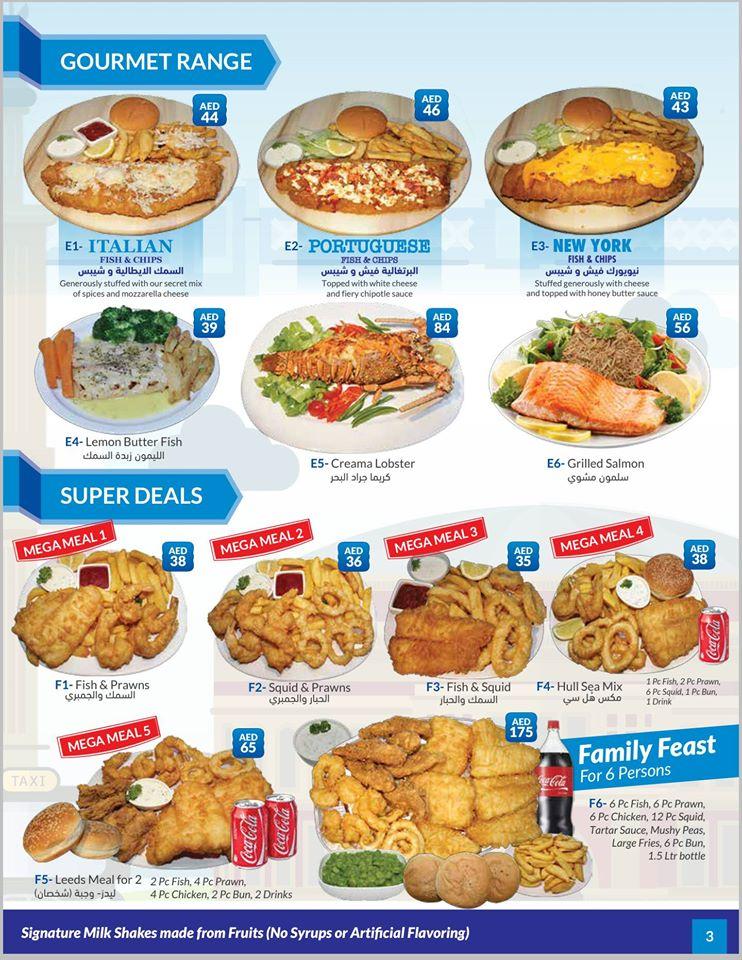 Menu at Mirdif Fish & Chips restaurant, Dubai