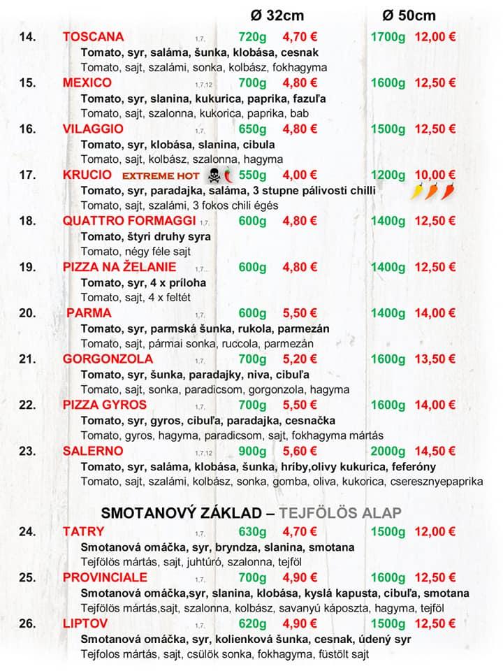 Speisekarte von Pizza Salerno, Šahy