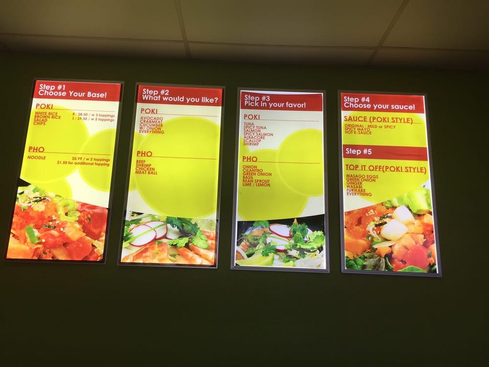 Menu at Poki Naya restaurant, Garden Grove