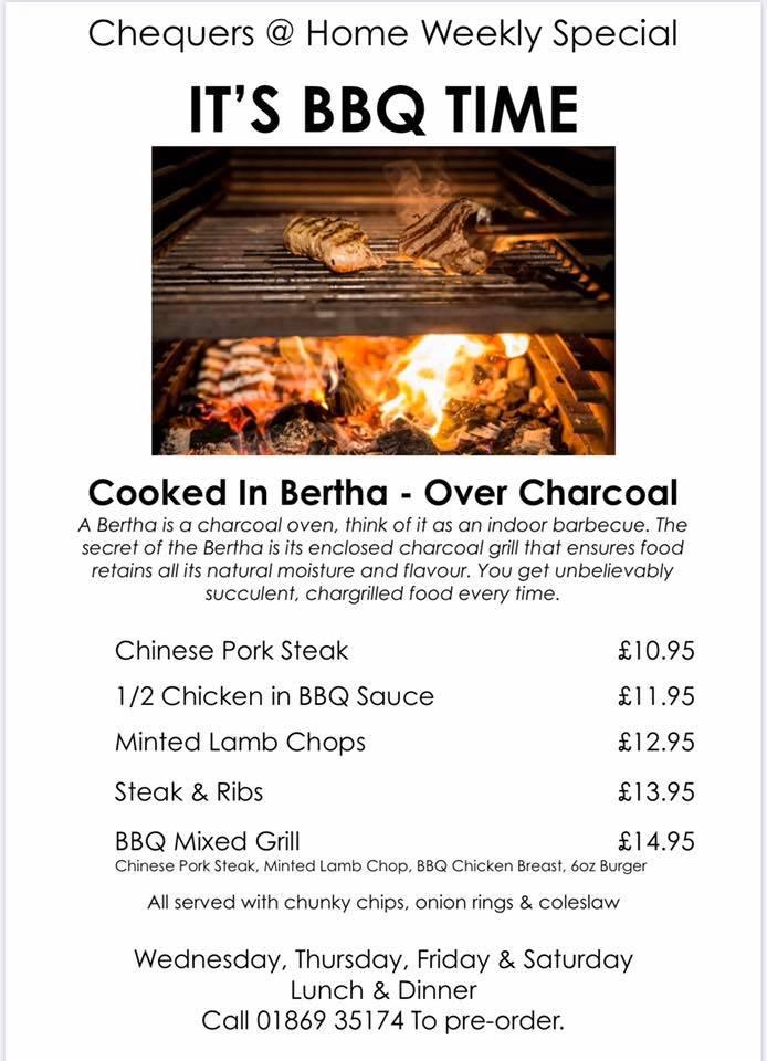 Menu at The Chequers pub & bar, Weston-on-the-Green, Northampton Rd