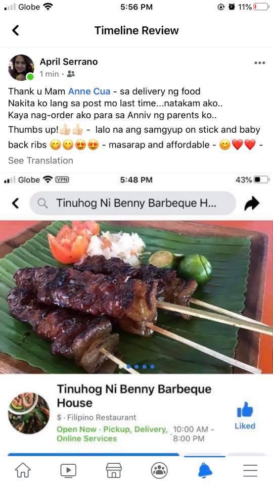 Menu at Tinuhog Ni Benny Barbecue House, Manila