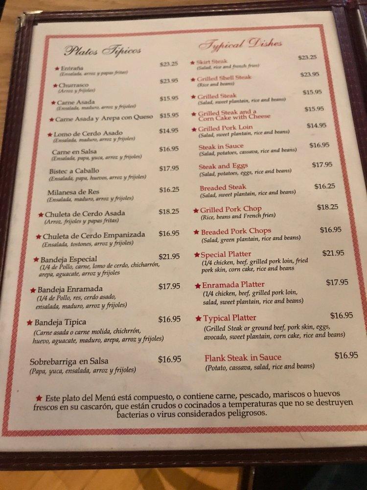 Menu at Enramada restaurant, Southampton