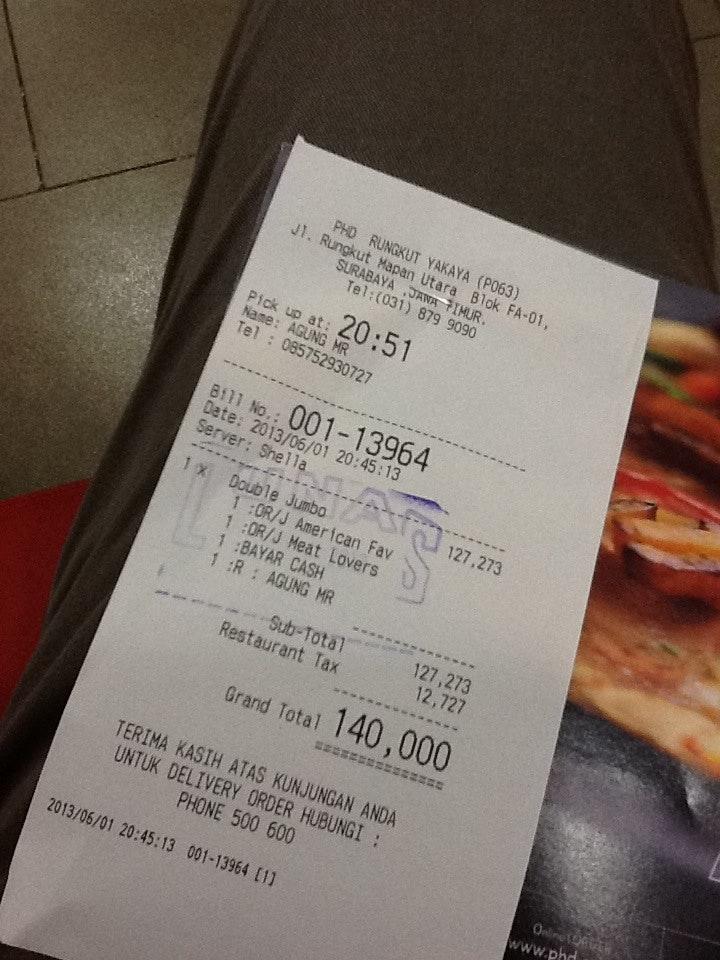 Menu at Pizza Hut Delivery - PHD Indonesia pizzeria, Surabaya, Jl ...