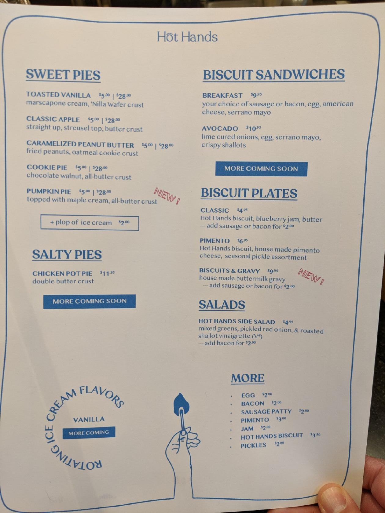 Menu at Hot Hands Pie & Biscuit desserts, Saint Paul