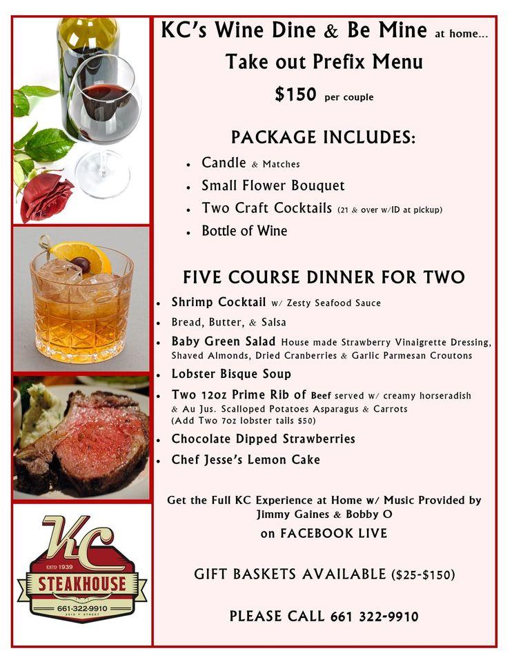 Menu at K C Steak House pub & bar, Bakersfield