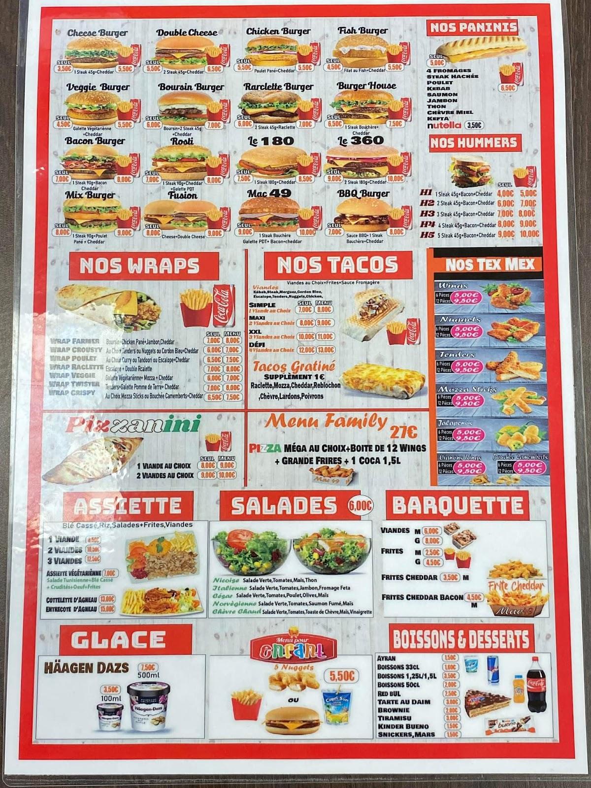 Menu at Kebab Mac 49 cholet restaurant, Cholet