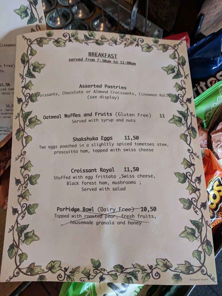 Menu at The Blue Owl restaurant, Santa Barbara