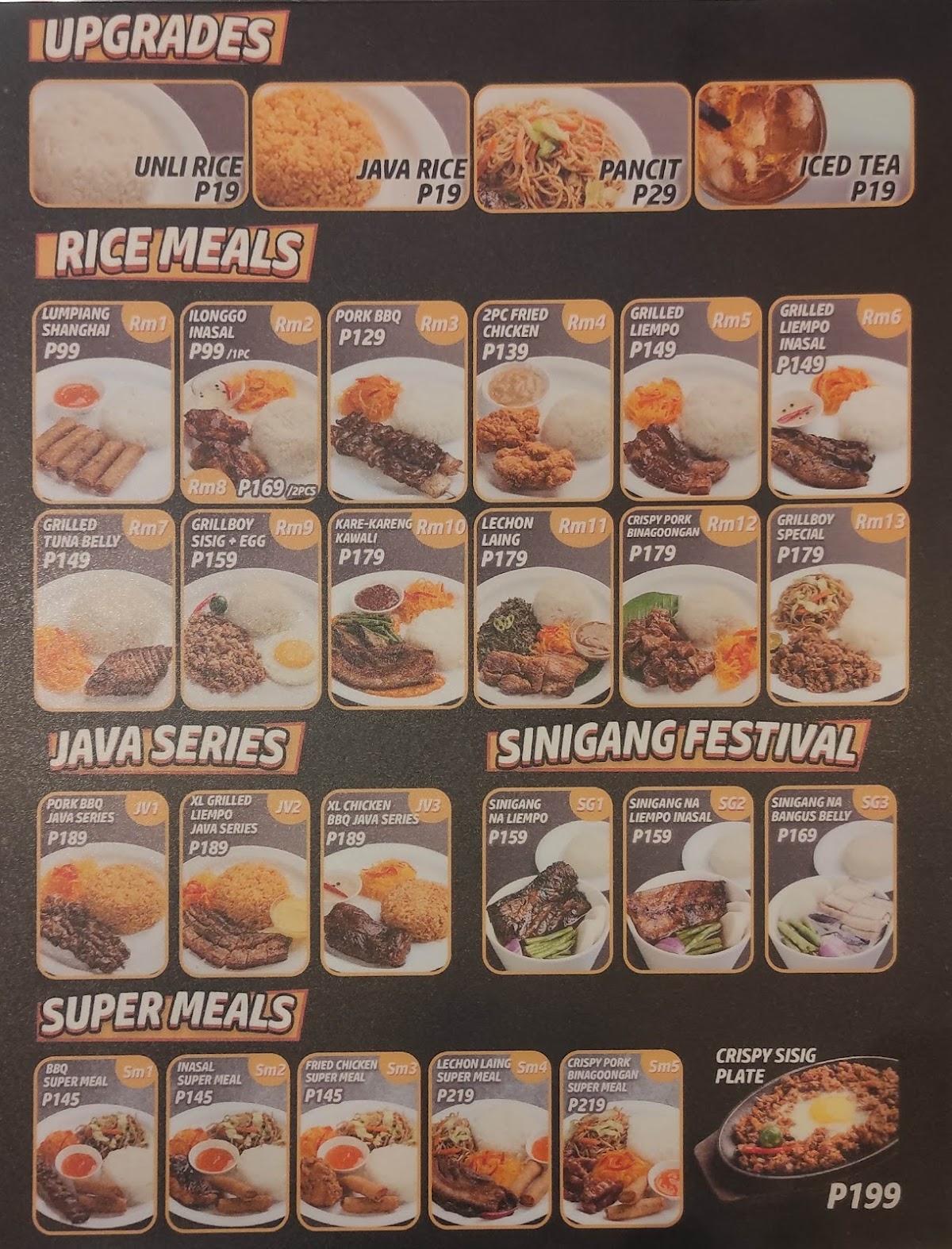 Menu at Dennis the Grillboy restaurant, Mandaluyong