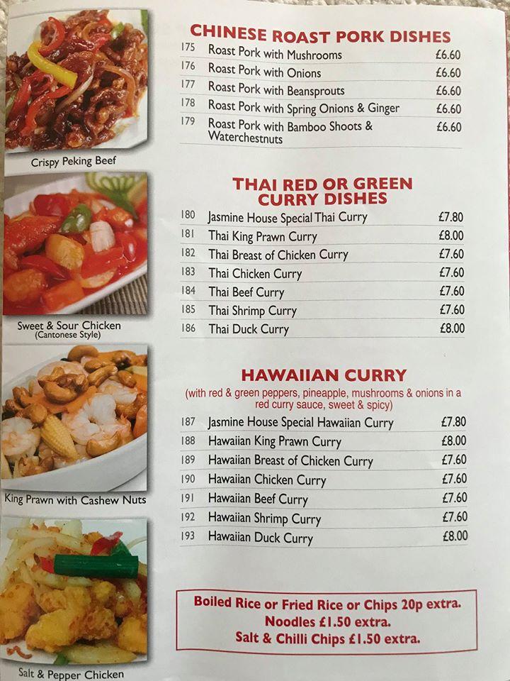 Menu at Jasmine House fast food, Airdrie