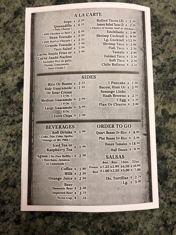 Menu at La Casa Deli restaurant, Yuma, 349 W 32nd St