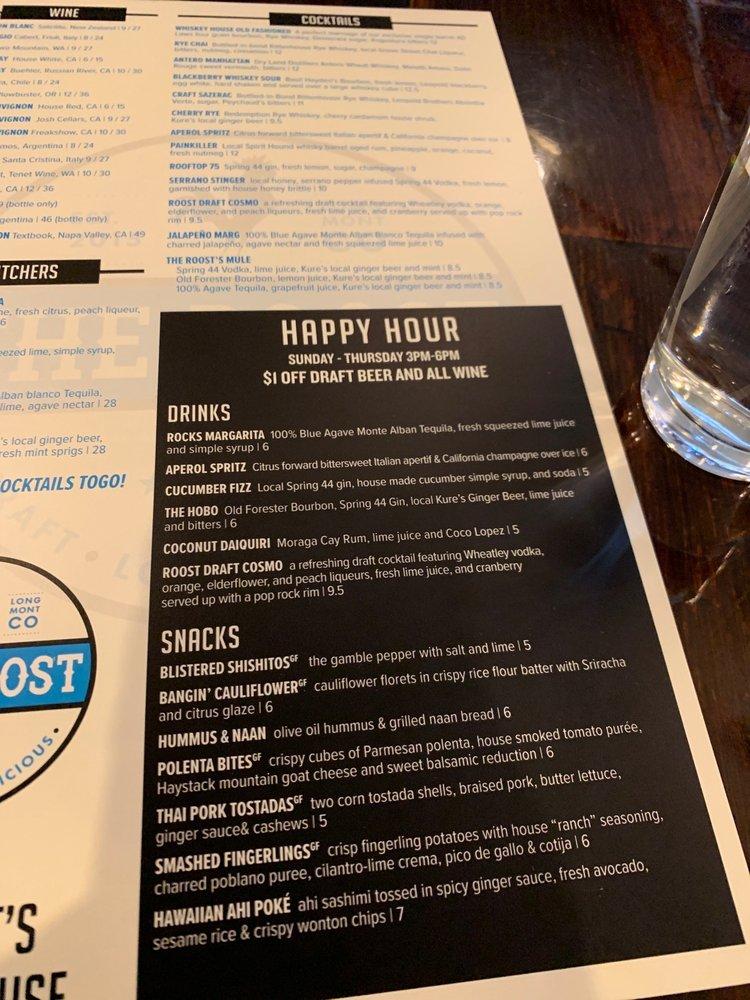 Menu at The Roost pub & bar, Longmont